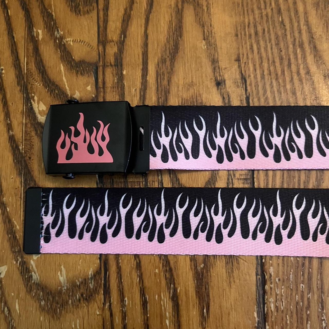 Pink aesthetic retro flame belts $30 for 1 DM me... - Depop