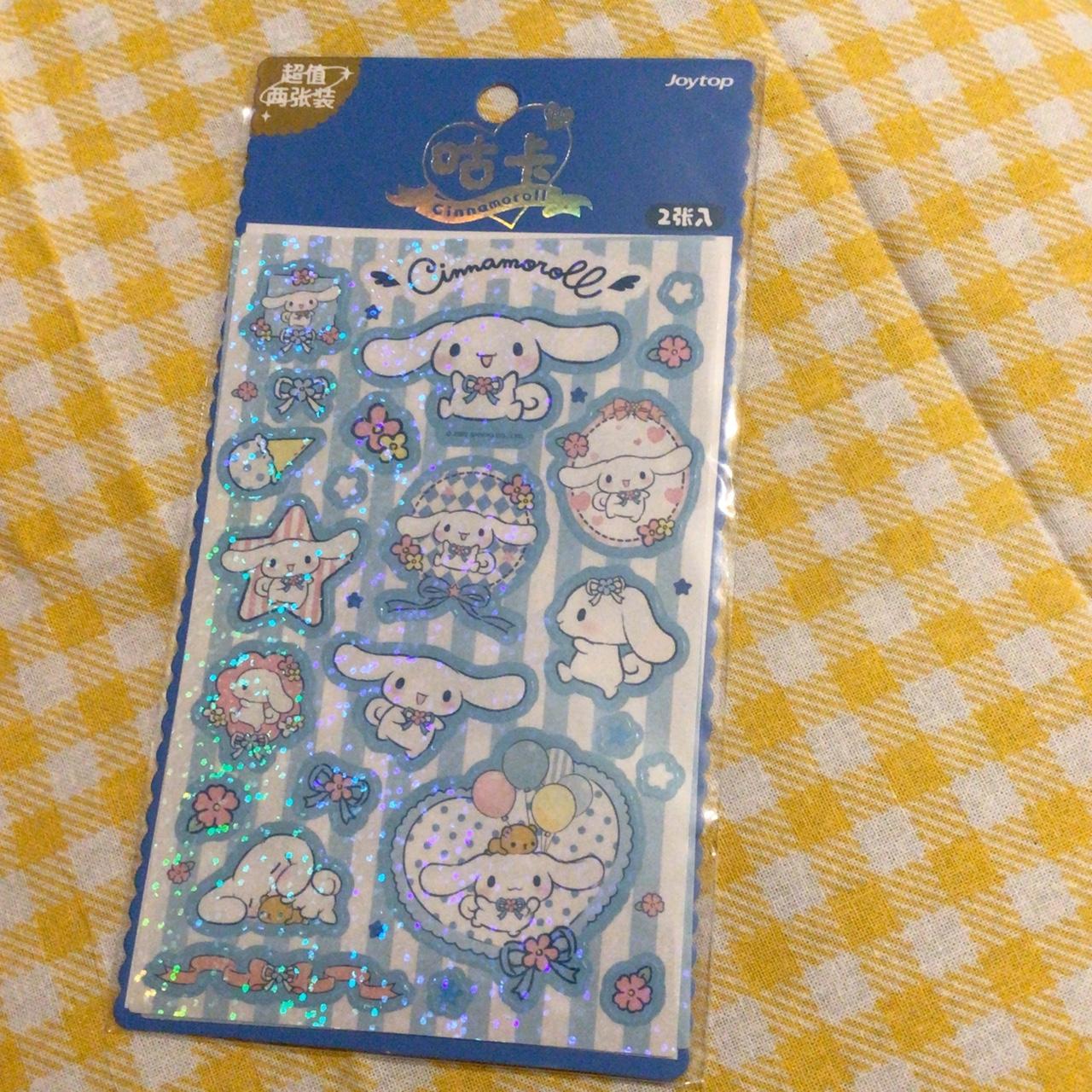 Sanrio licensed Cinnamoroll glitter stickers... - Depop
