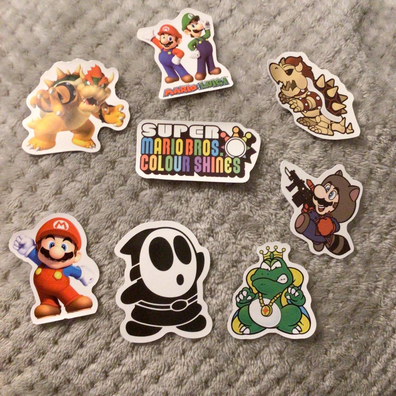 Selection of mario stickers 💚 8 in total Decorate... - Depop