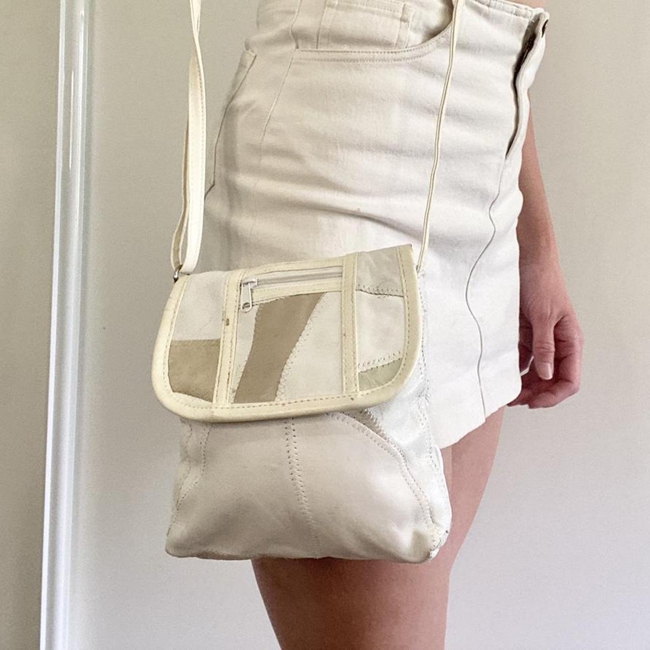 MINI PATCHWORK STYLE CREAM/WHITE CROSSBODY GOING OUT... - Depop