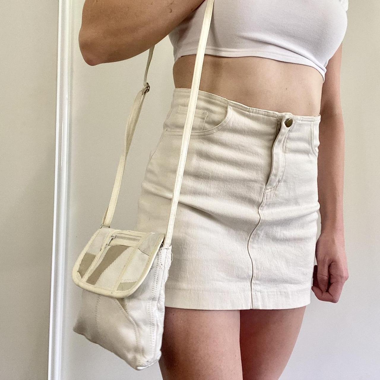 MINI PATCHWORK STYLE CREAM/WHITE CROSSBODY GOING OUT... - Depop