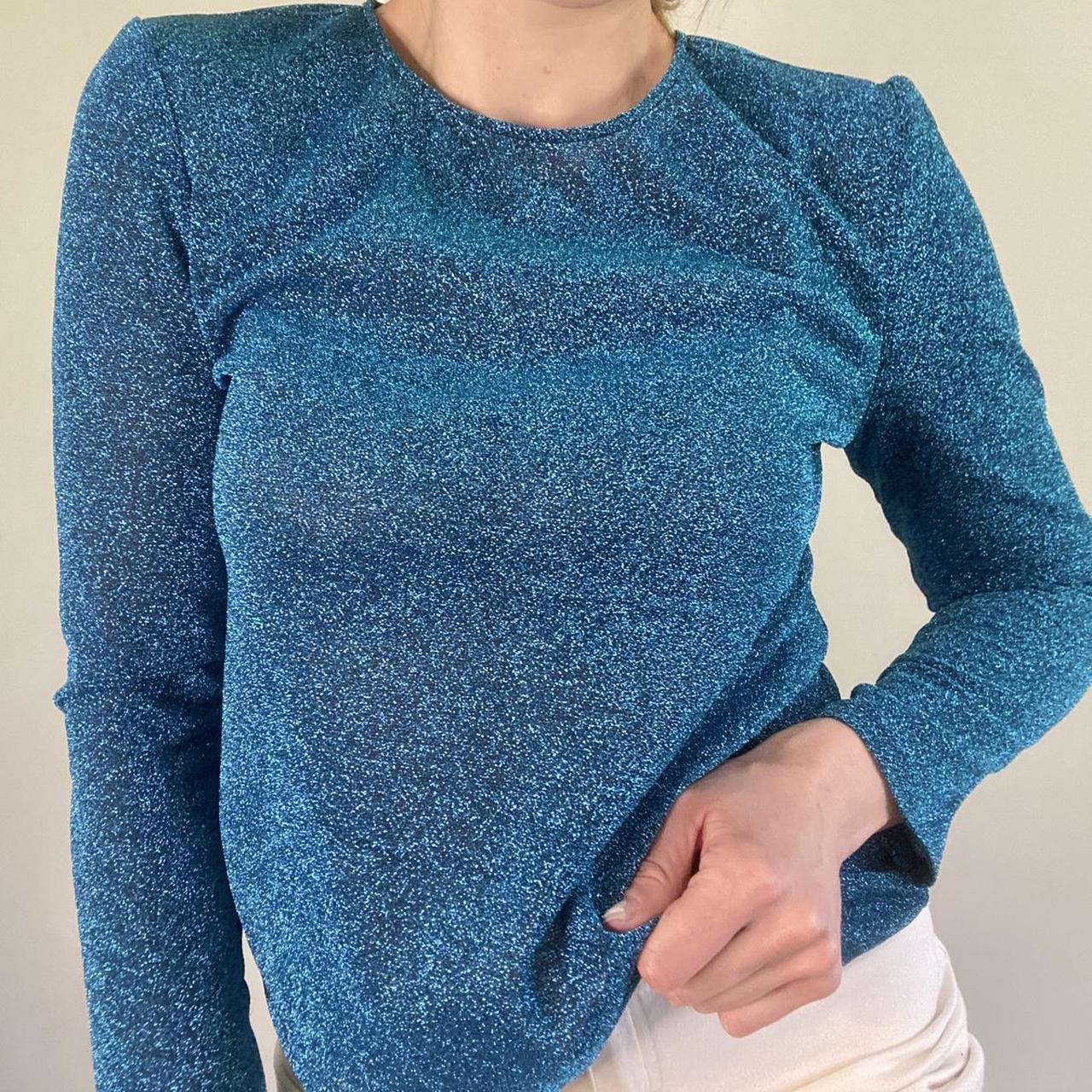 SCANLAN THEODORE BLUE METALLIC LADIES LONG SLEEVE... | Depop