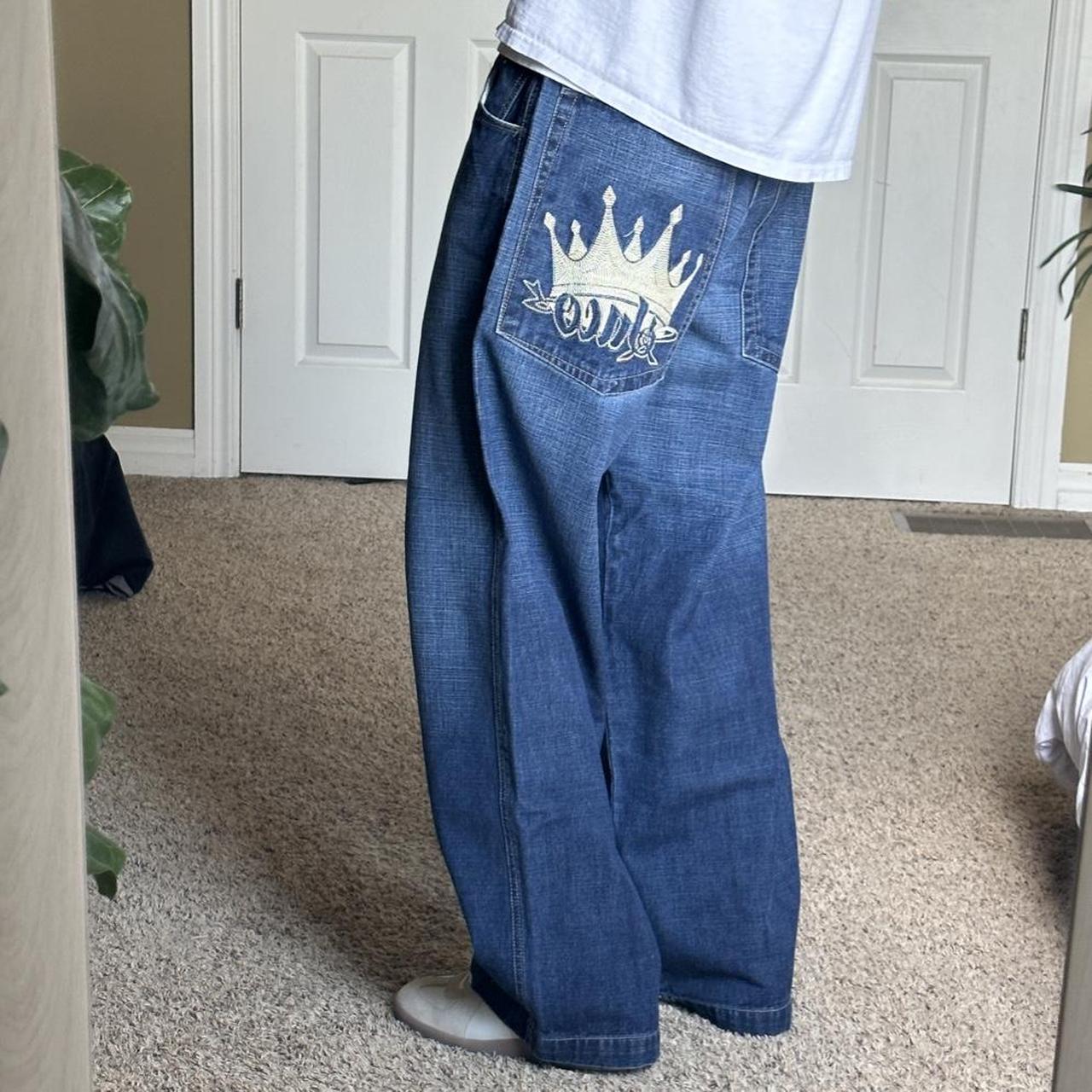 90’s JNCO crown jeans • fits a 30 waist, 6ft for... - Depop