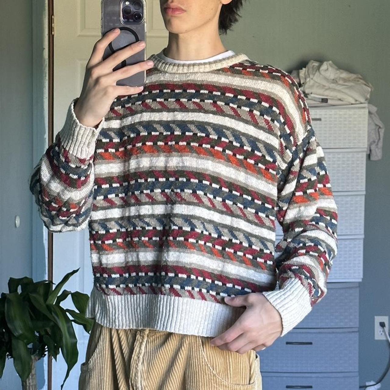 90’s knit grandpa sweater • Boston Traders •... - Depop