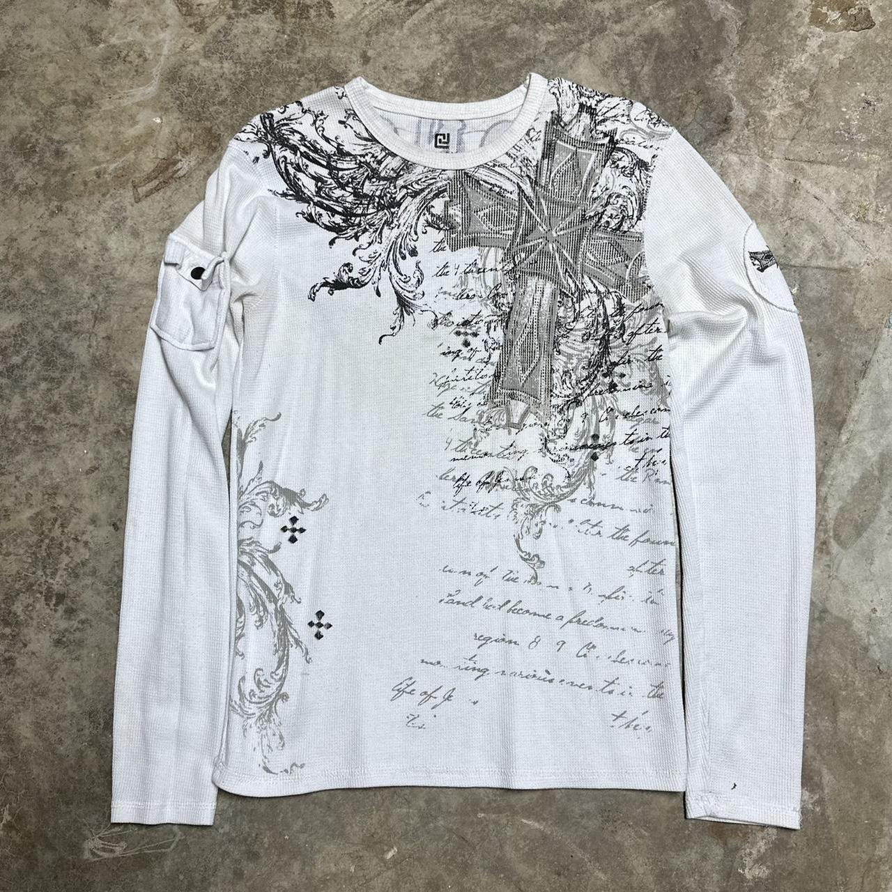 Vintage Y2K Black Affliction Grunge Skater Thermal... - Depop