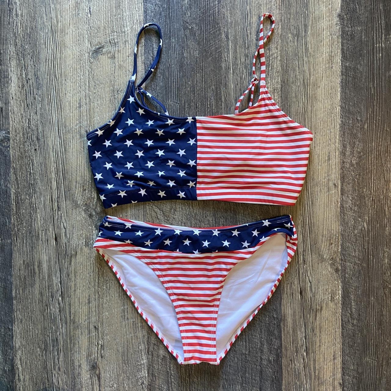 ~pink Lily Boutique American Flag Bikini Set Never Depop