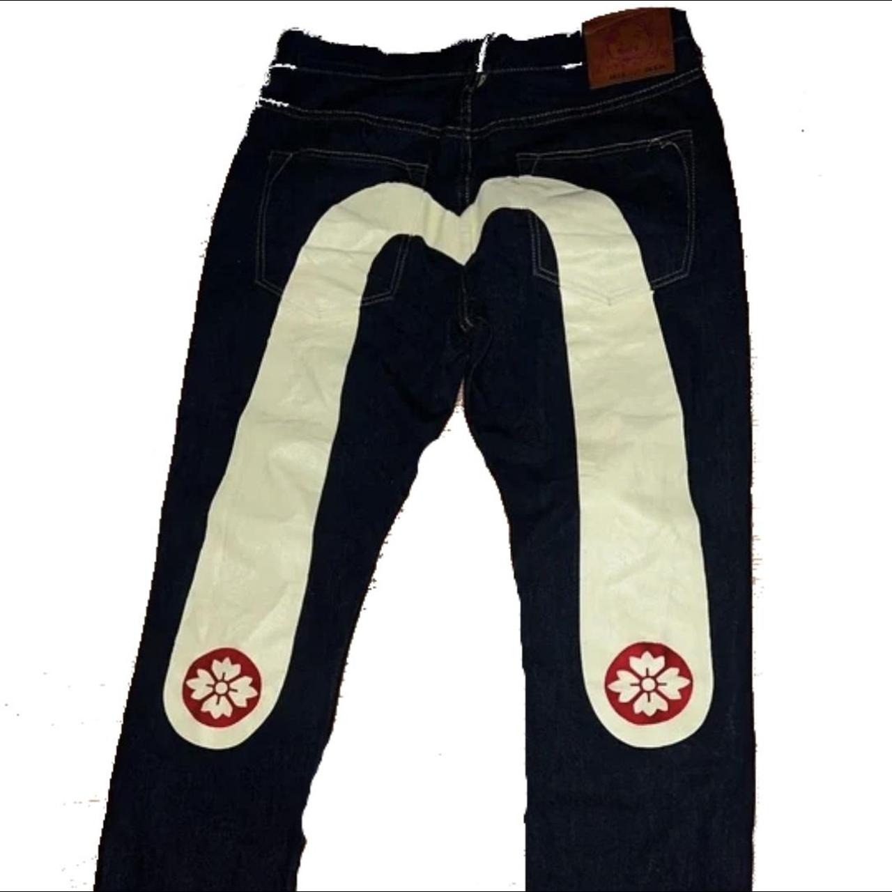 Evisu Daicock Flower Kamon Embroidery Pants SIZE... - Depop