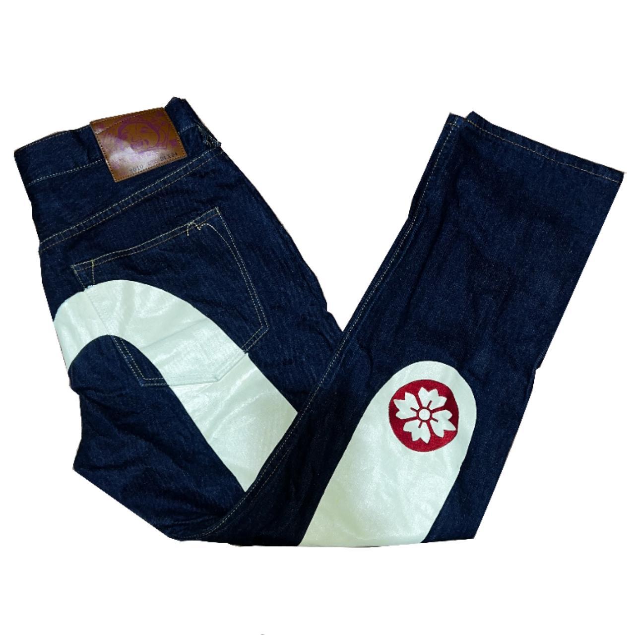 Evisu Daicock Flower Kamon Embroidery Pants SIZE... - Depop