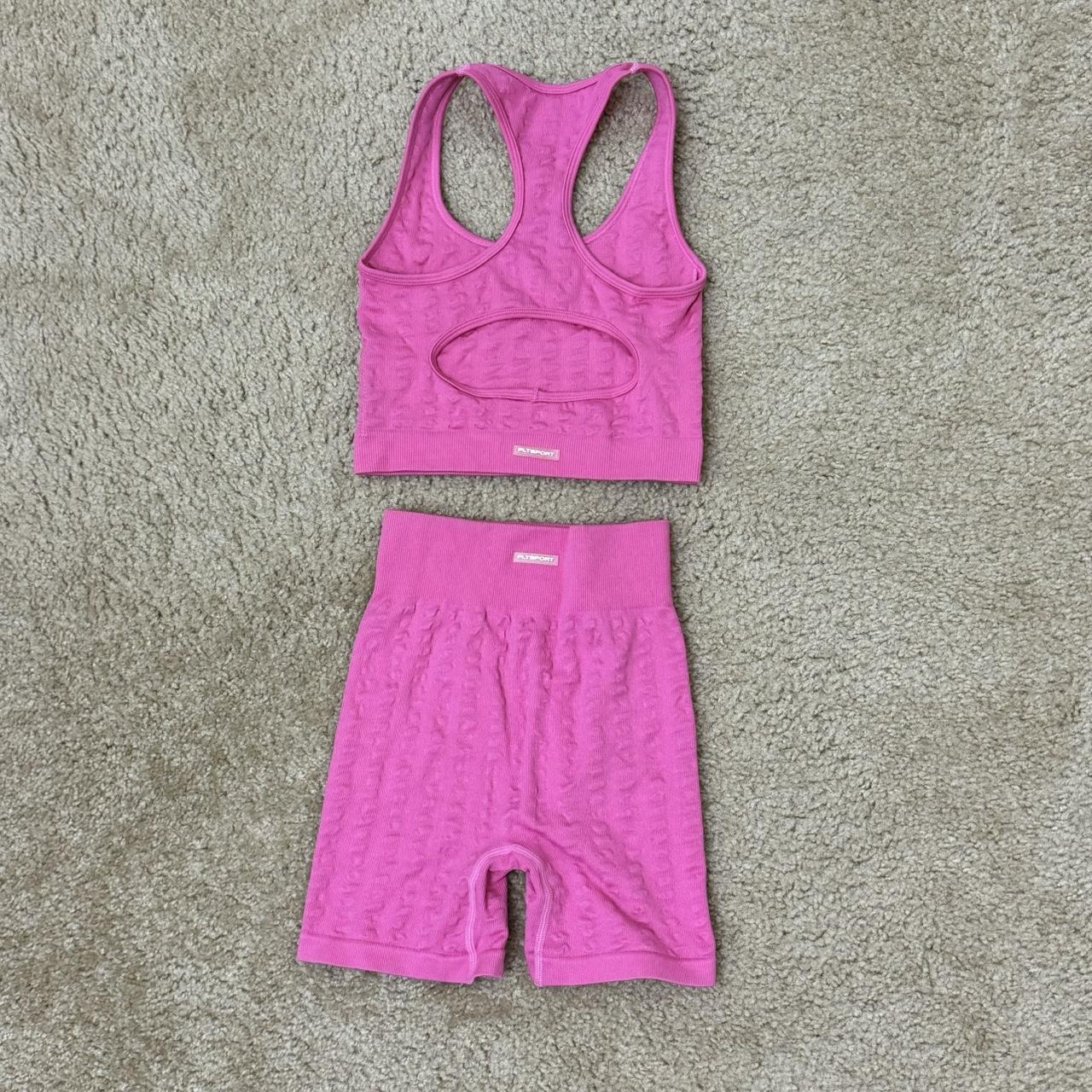 Pretty Little Thing pink workout set soooooo soft &... - Depop