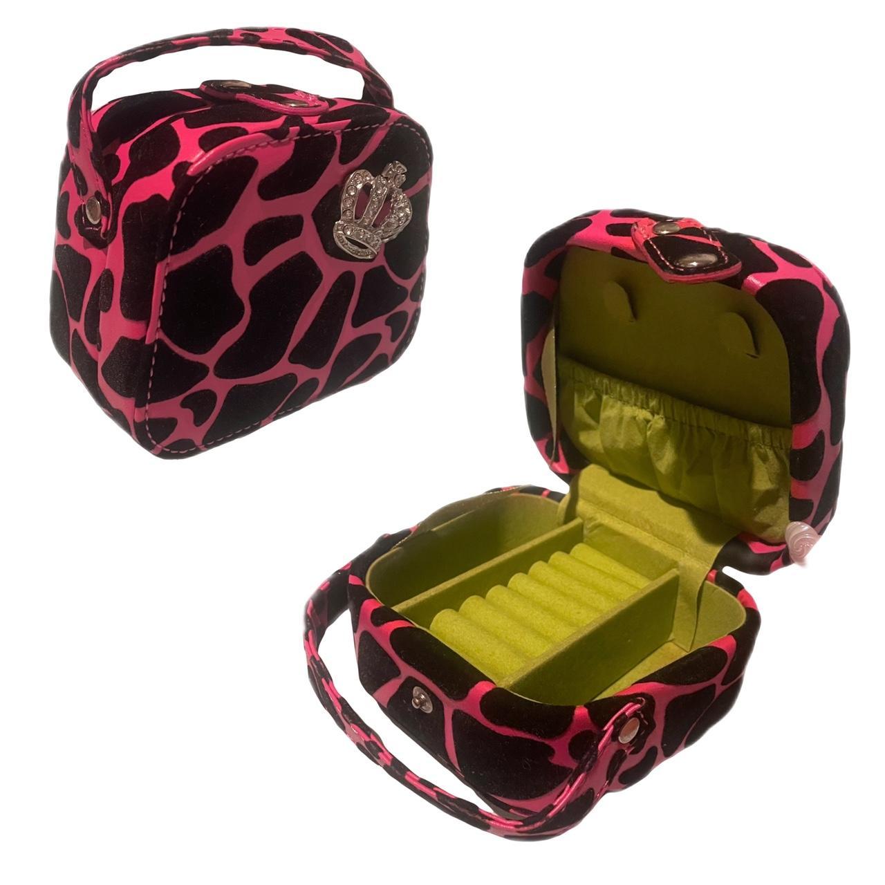 hot pink & black cheetah print accessory box w/... - Depop