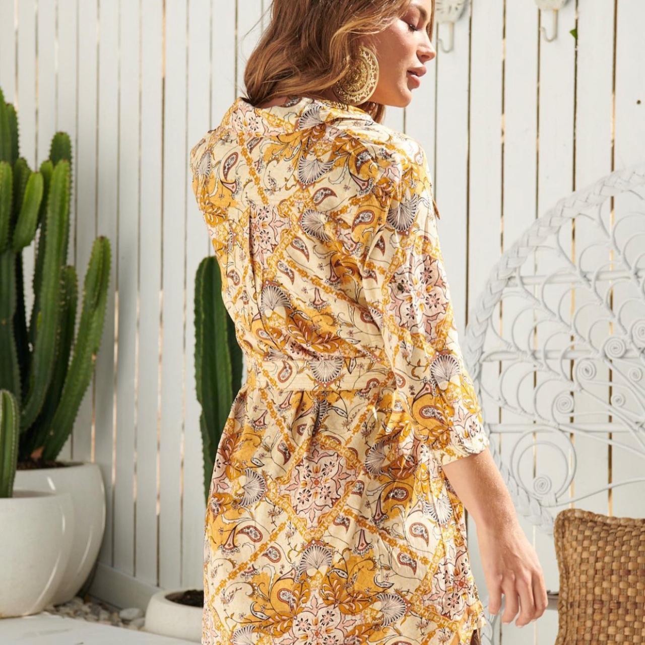 Jaase Golden Glow Shirt Dress Size XL Still in... - Depop