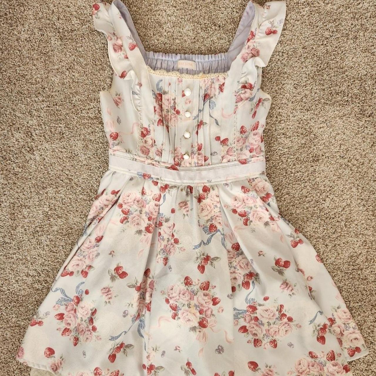 Liz lisa strawberry ribbon dress : blue... | Depop