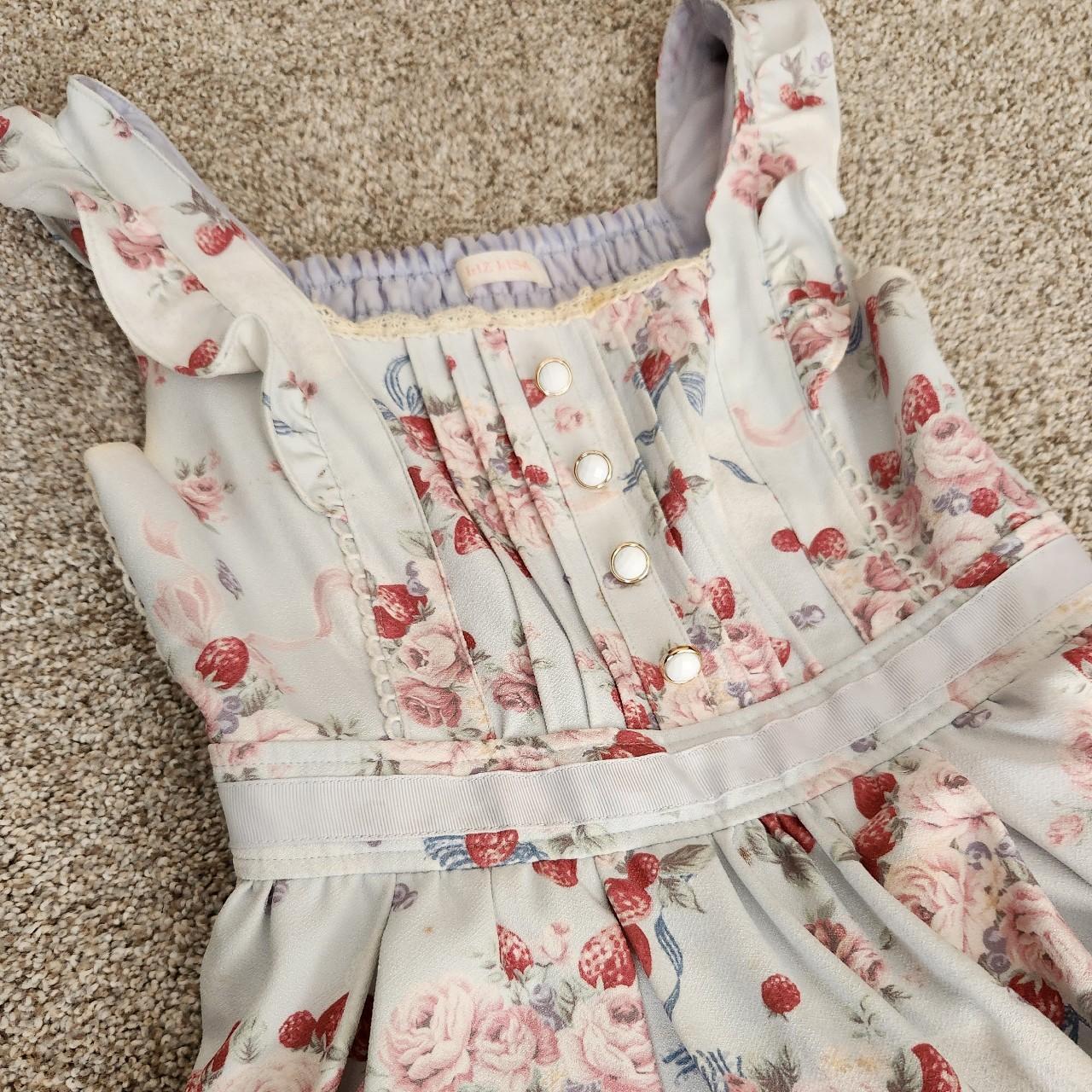 Liz lisa strawberry ribbon dress : blue... | Depop