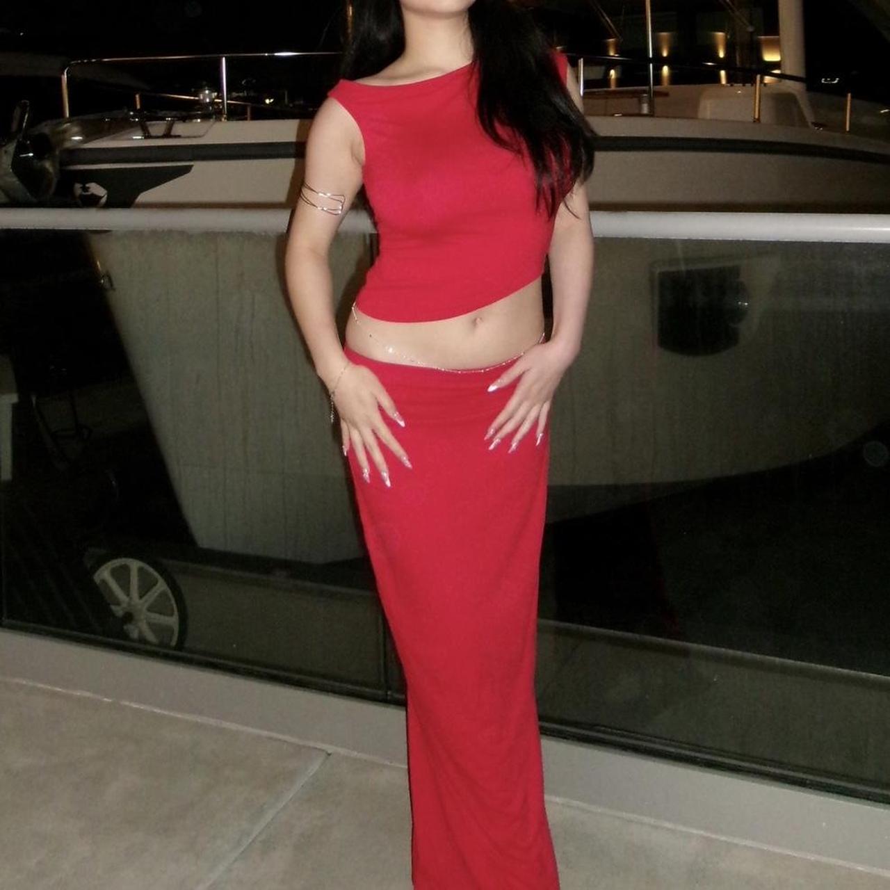 Amazon Two Piece Red Set Size small - 4 Only worn... | Depop