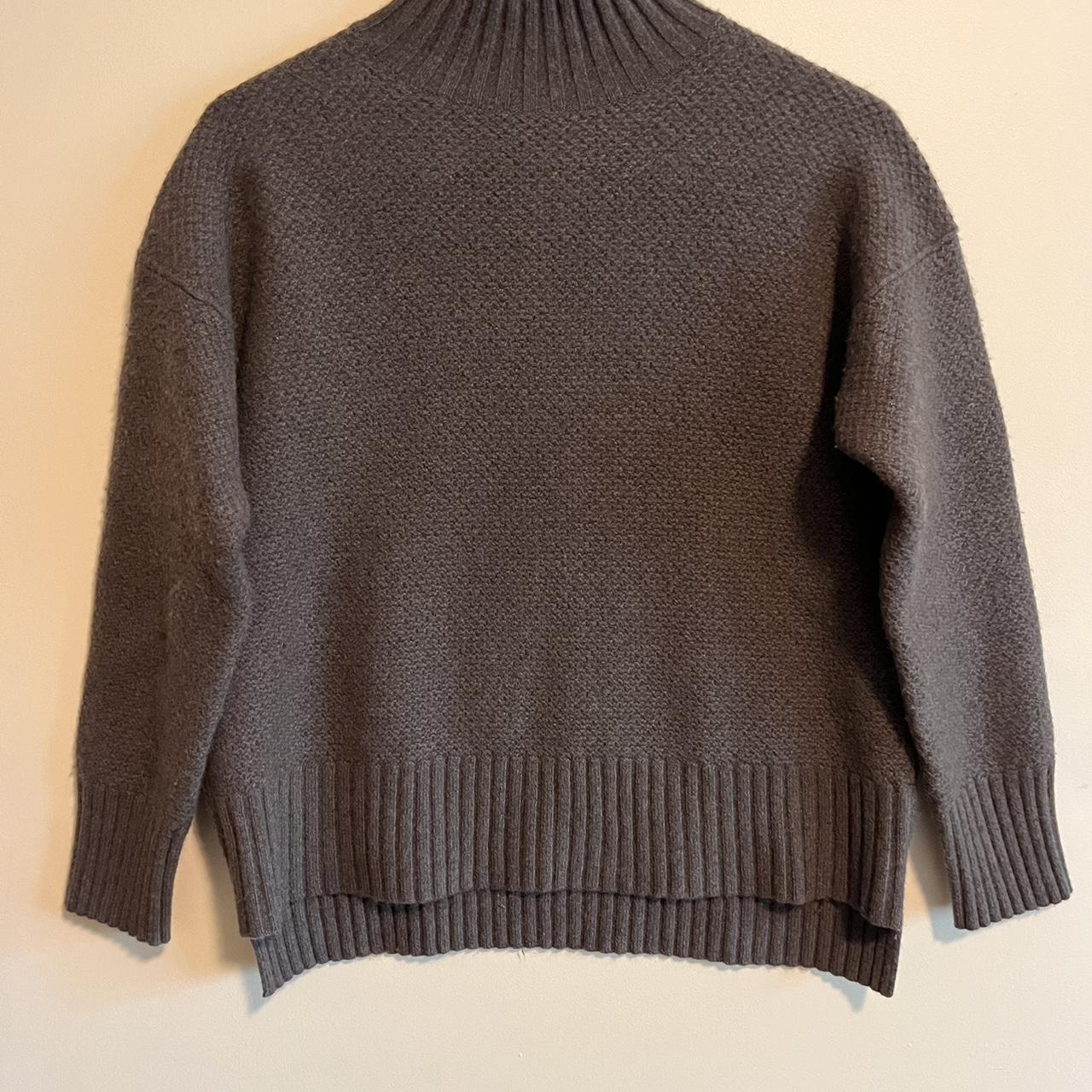 Everlane mock neck grey/olive green recycled... - Depop