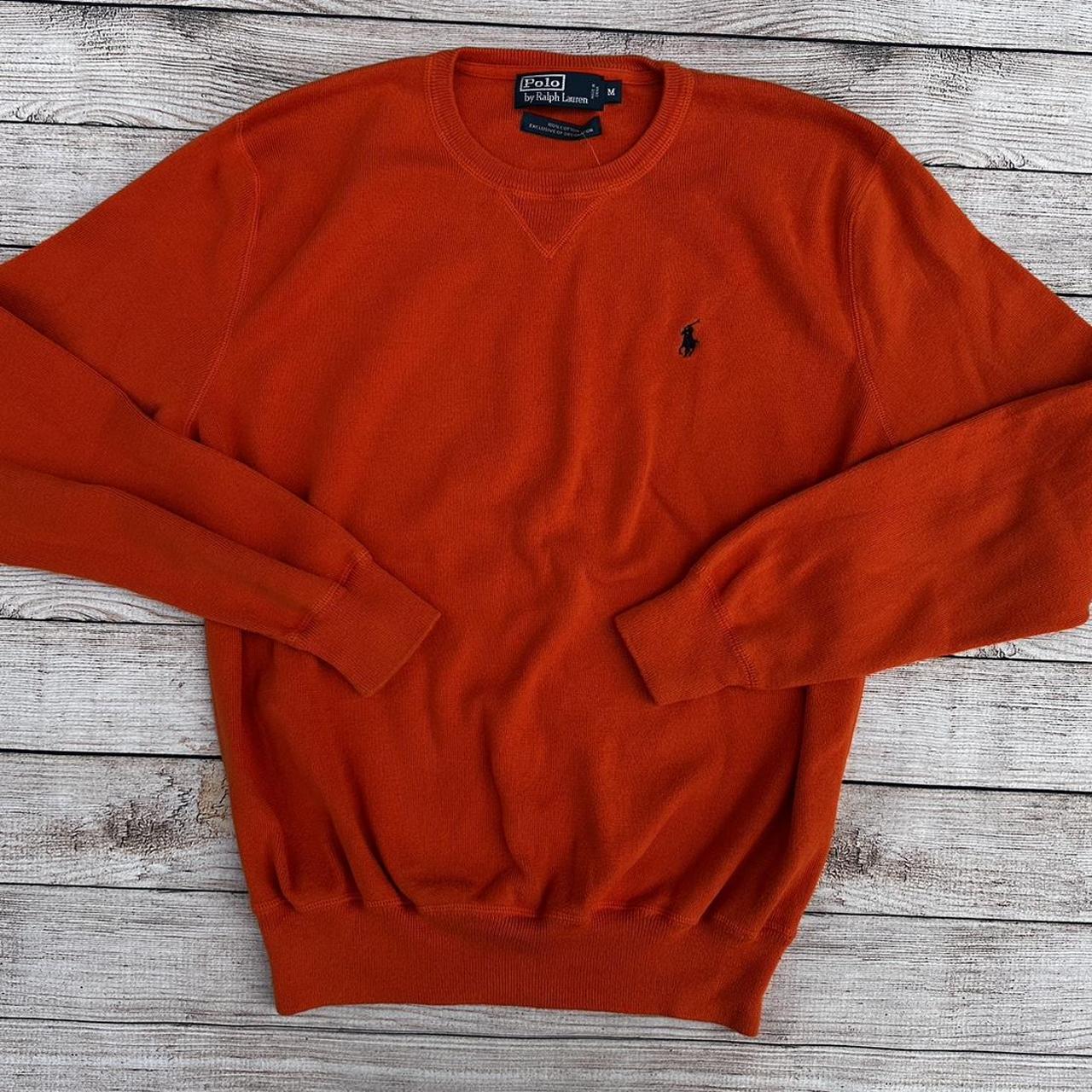 Vintage 80s orange Ralph Lauren Polo! This sweater... - Depop