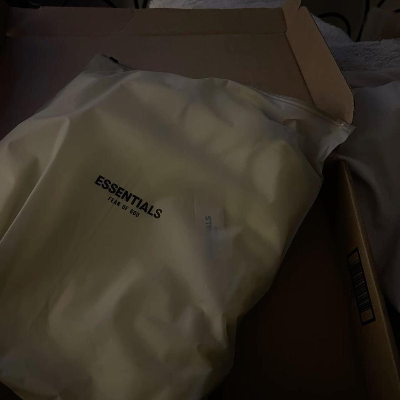 Essentials white zip-up hoodie - Depop