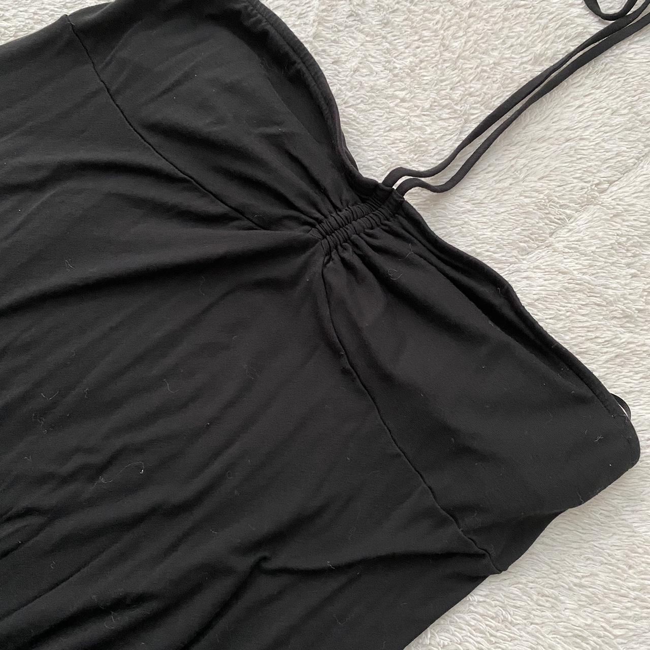 Black strapless dress. Draw strings tie around neck.... | Depop