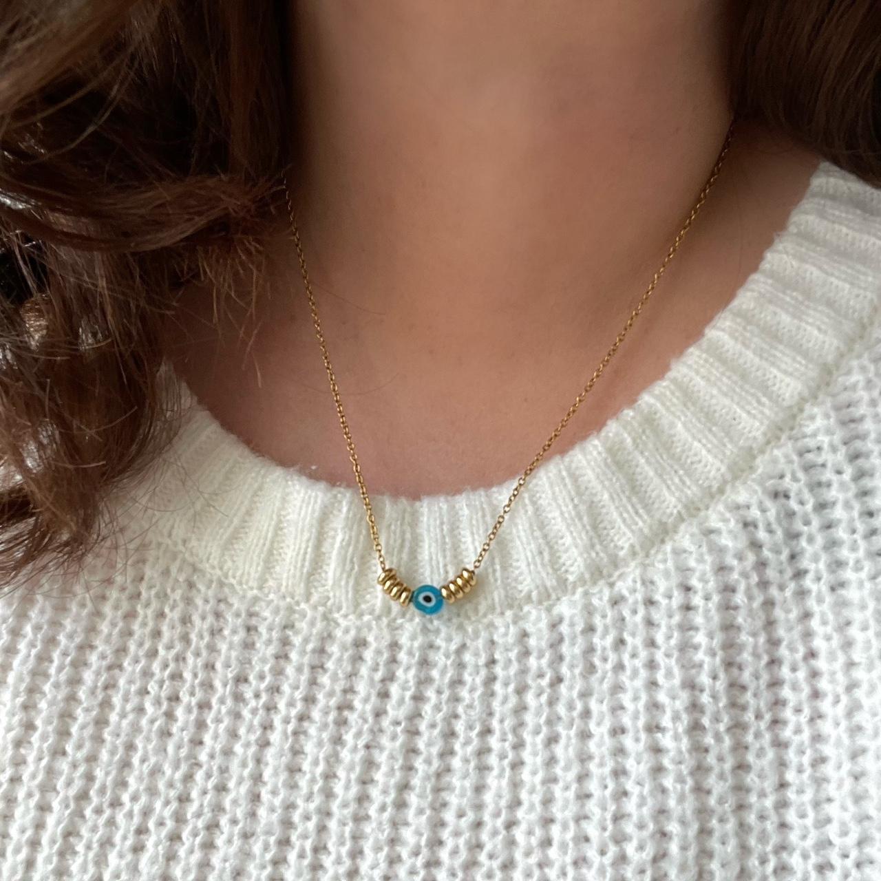 Retro Evil Eye Necklace Made with love, this... - Depop