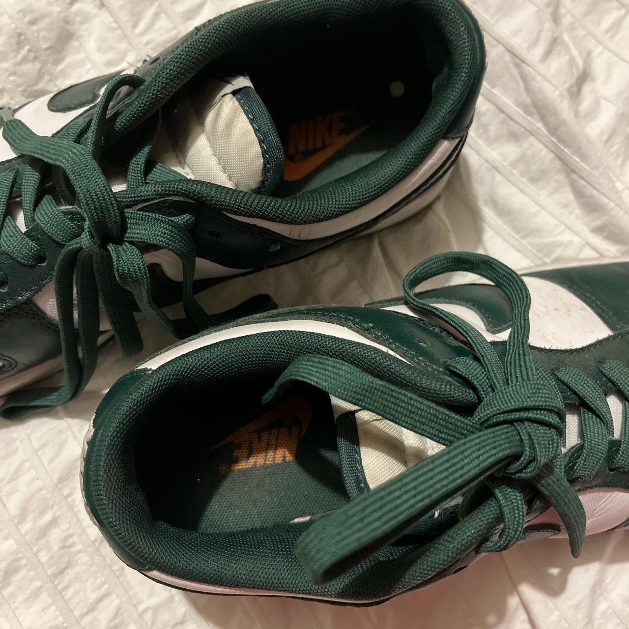 nike dunks low michigan state dark green trainers,... - Depop