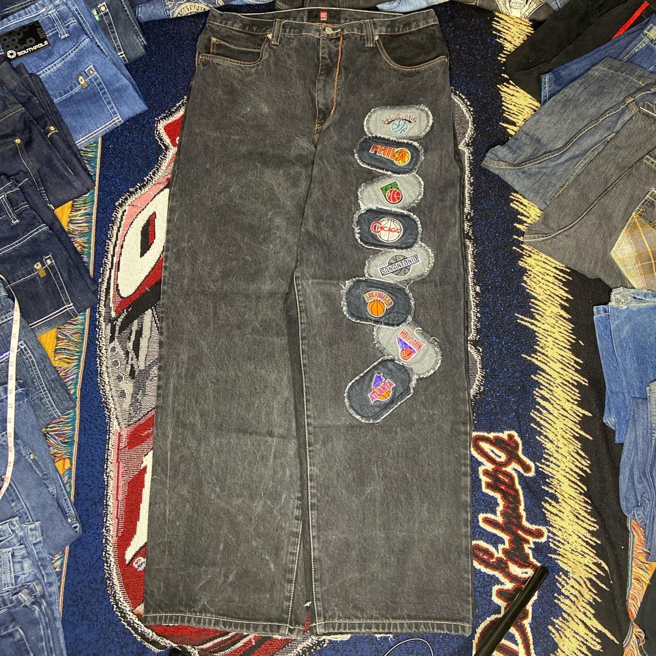 Amazing jnco like Embroidered jeans these fit so... - Depop