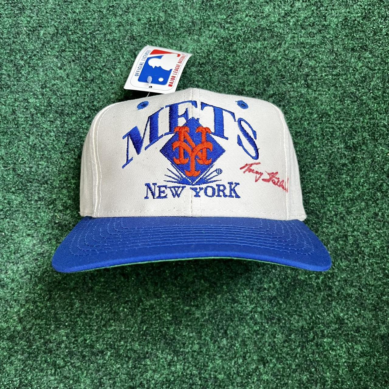 Vintage 90s New York Mets Snapback Hat By Signatures... - Depop