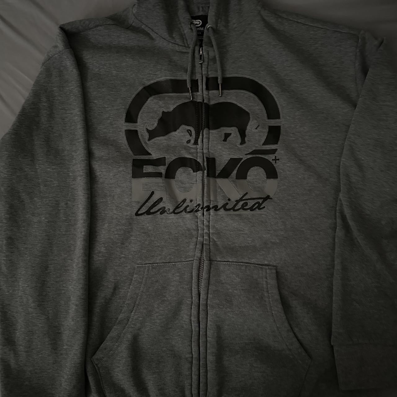 Grey Ecko Unltd. zip-up hoodie Size 2xl | Depop