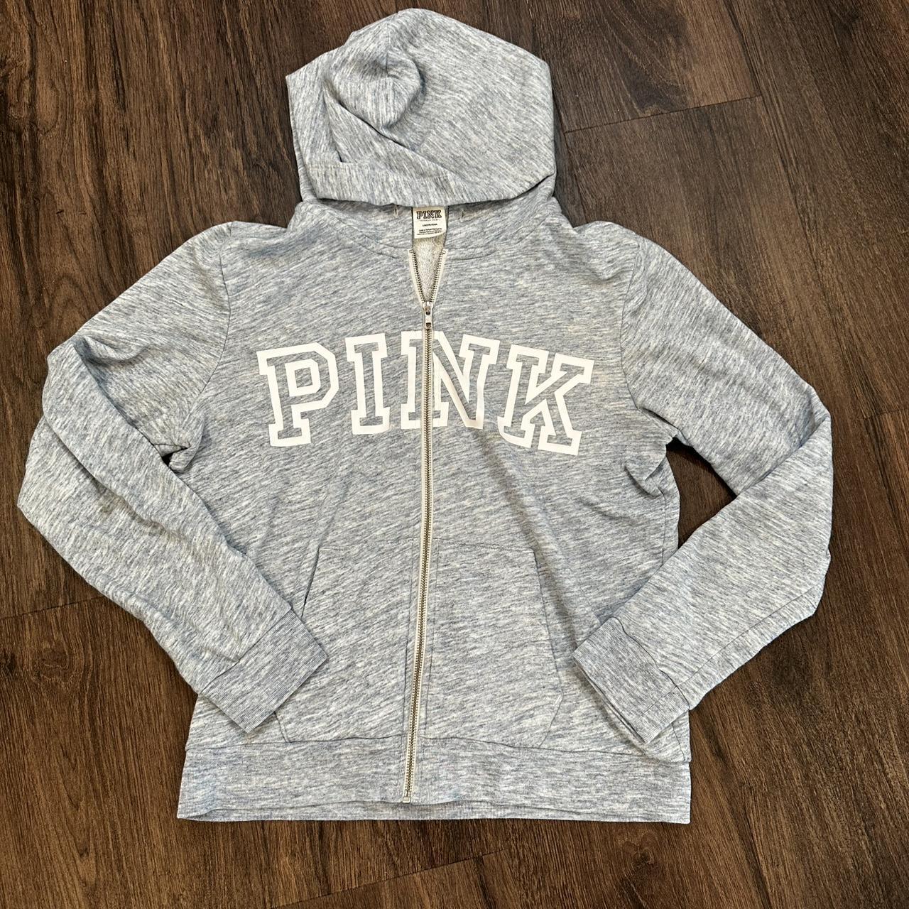 2018 PINK zip up size large light stains shown so... | Depop