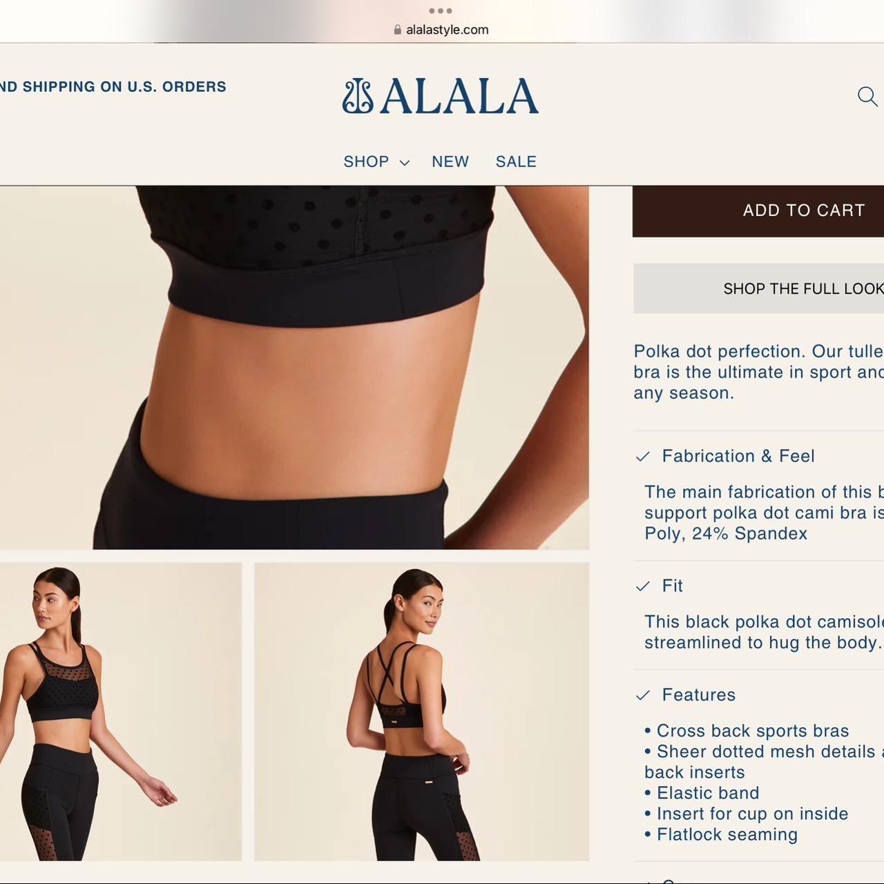 ALALA Mirage Mesh Bra Size Small Black Body: 80%... - Depop