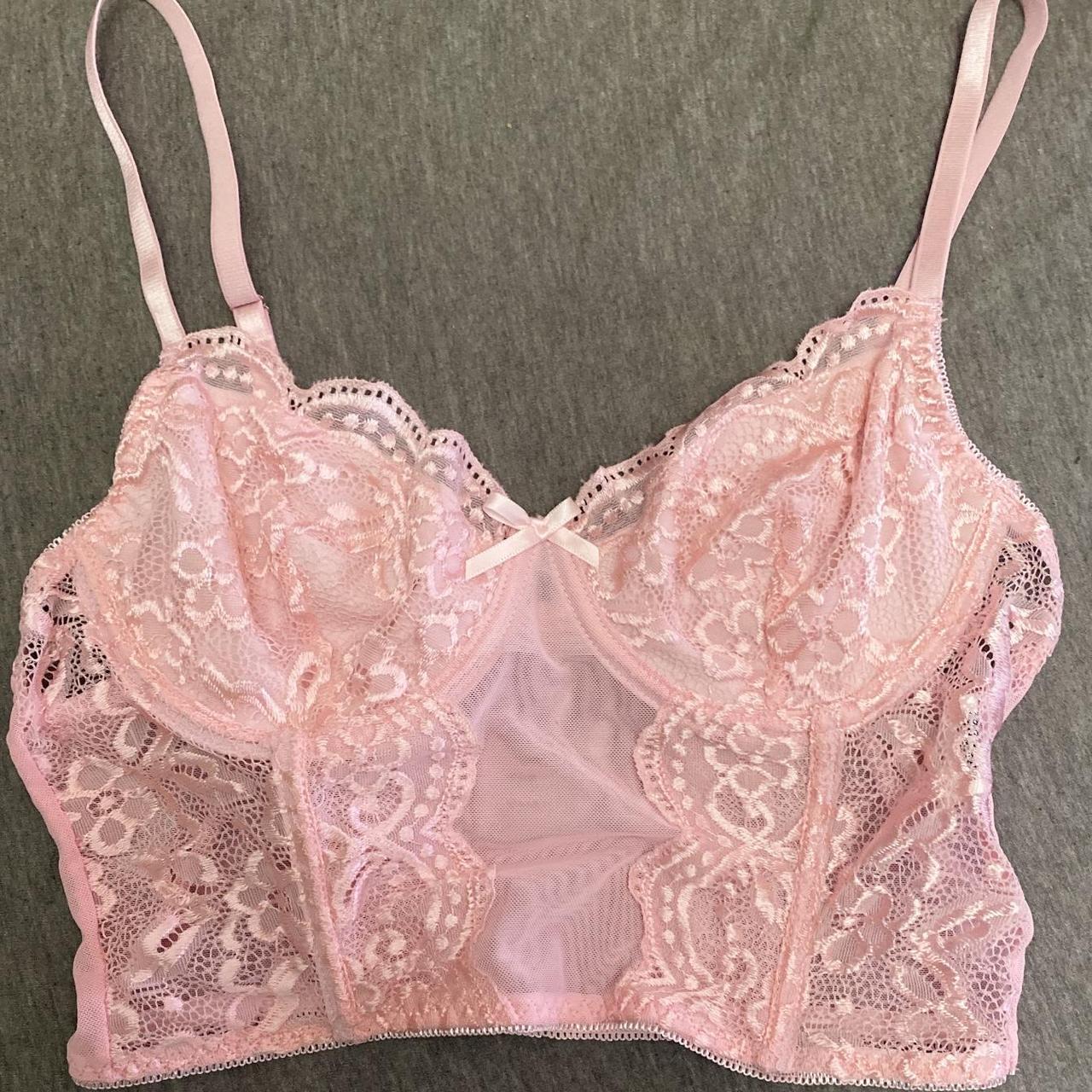 Light Pink Lacey Corset - Depop