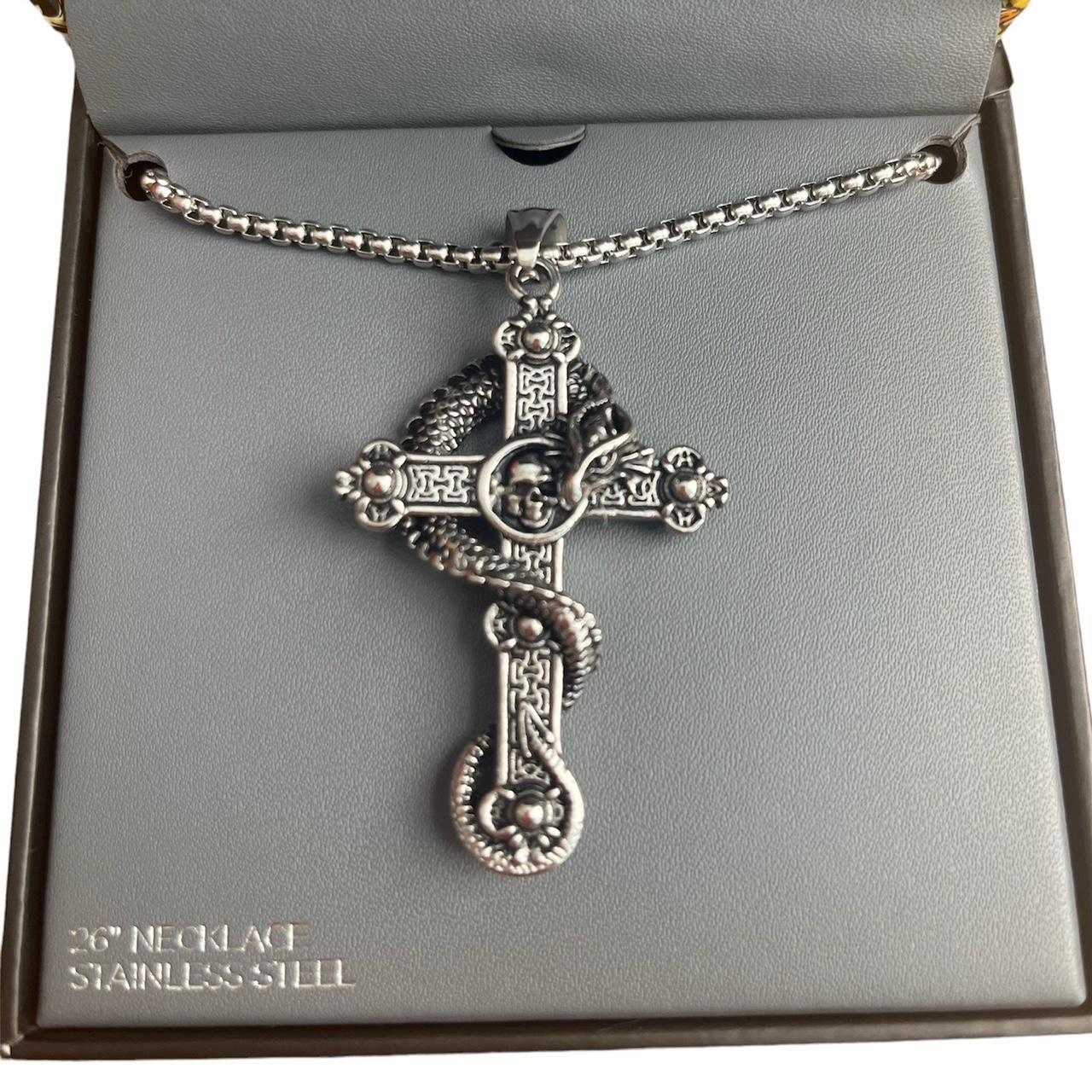 Ed Hardy chain and cross pendant Brand new 26 inch... - Depop