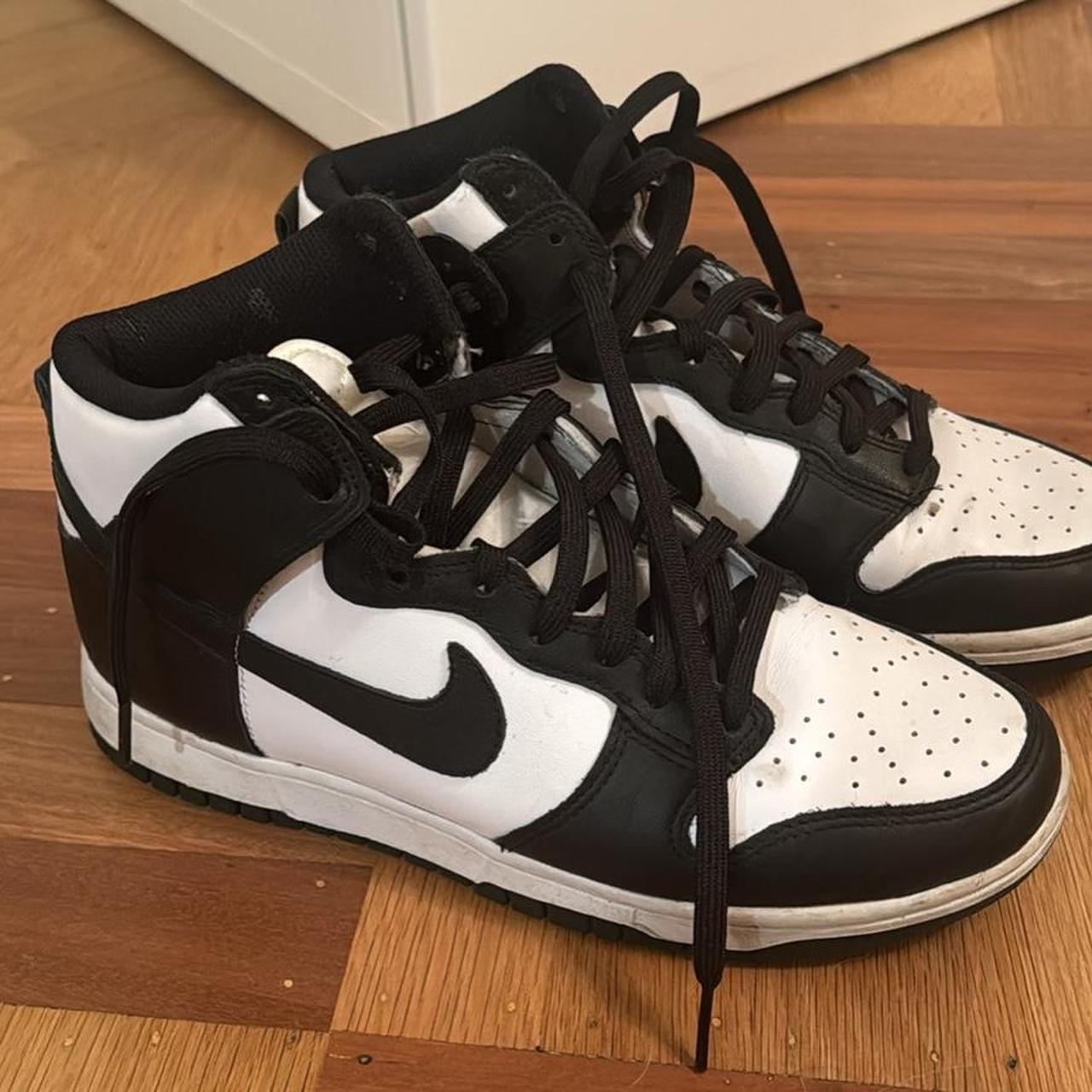 Nike Panda high top dunks Worn but in really good... - Depop