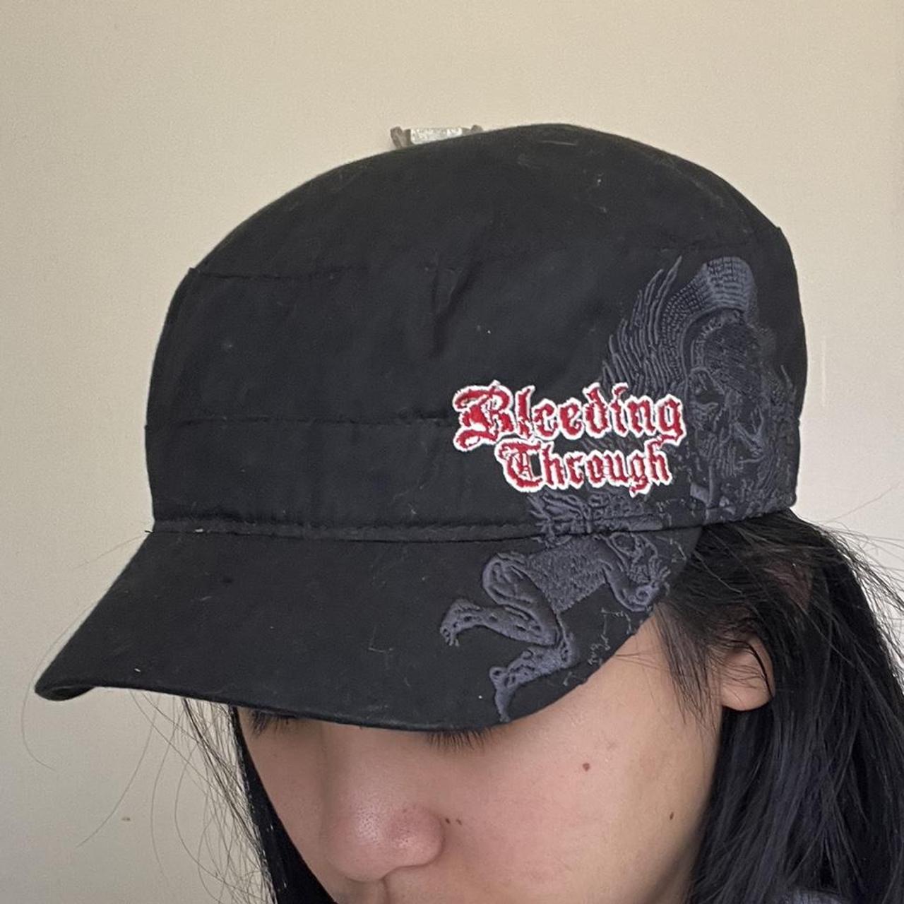 y2k bleeding through band hat trashy, rock,... - Depop