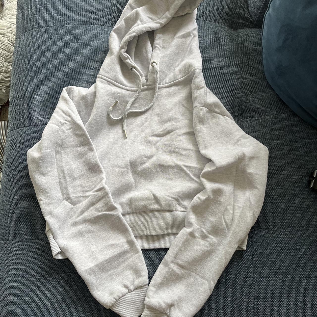 Cropped grey hoodie - Depop