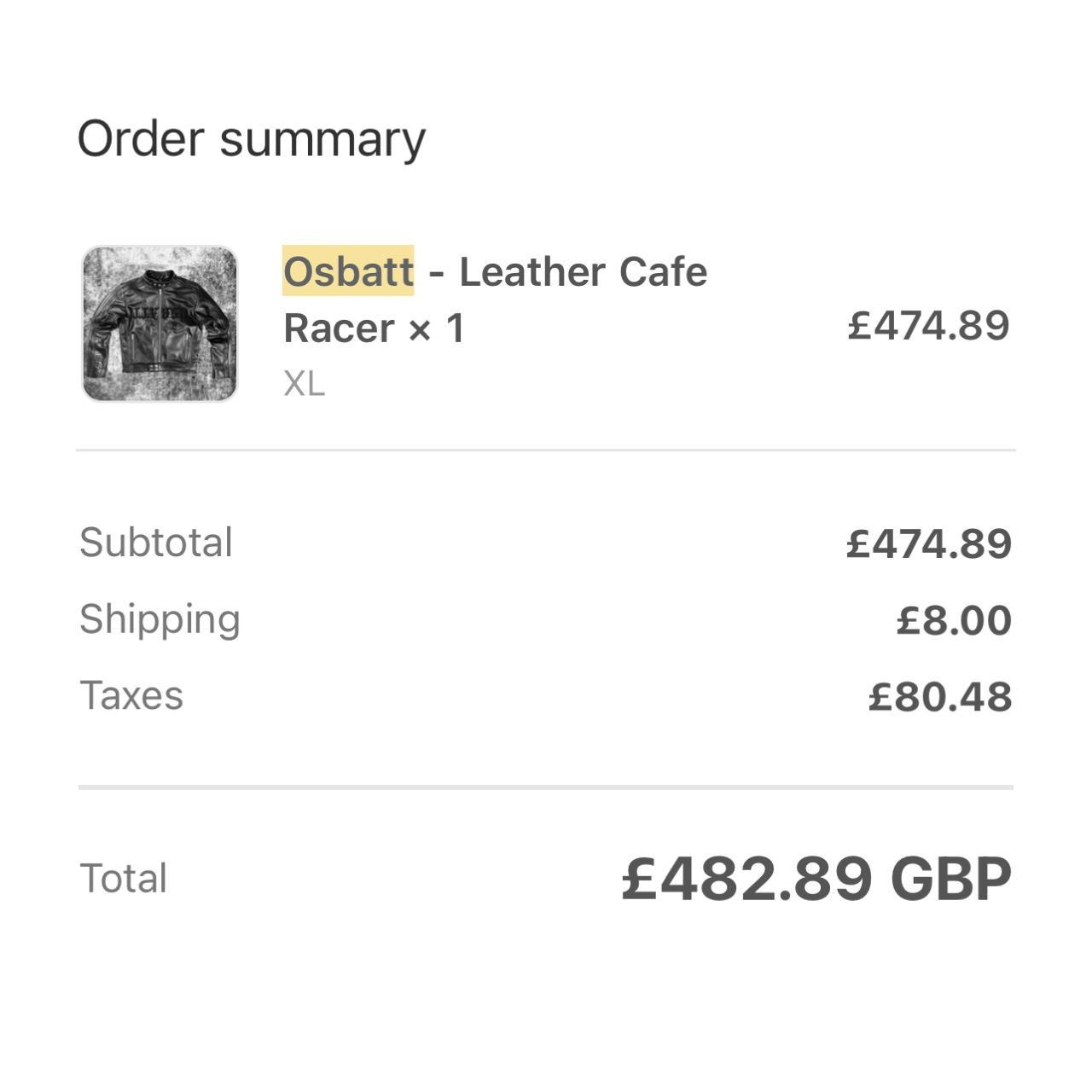 OSBATT OG CAFE RACER SIZE XL (OG SIZING) TAGGED AS... | Depop