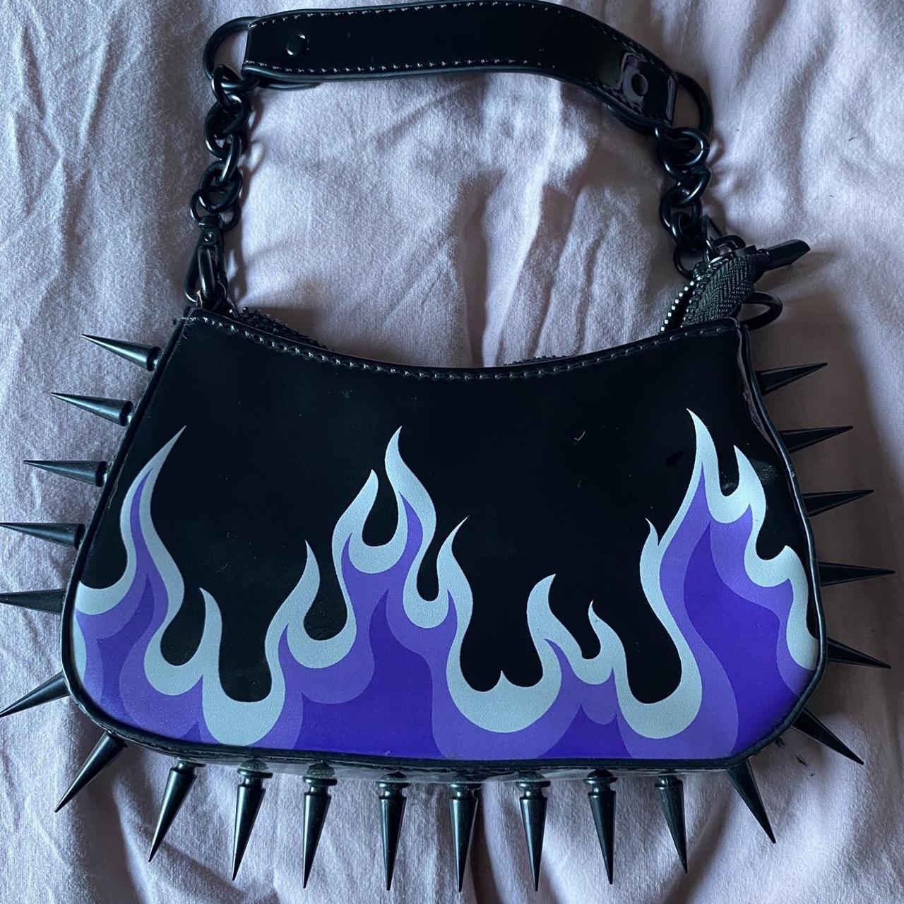 spikey purple flame bag message before buying... - Depop