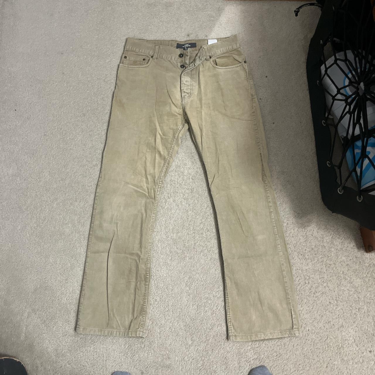 Regular fit Khaki corduroy pants Slightly flared leg... - Depop