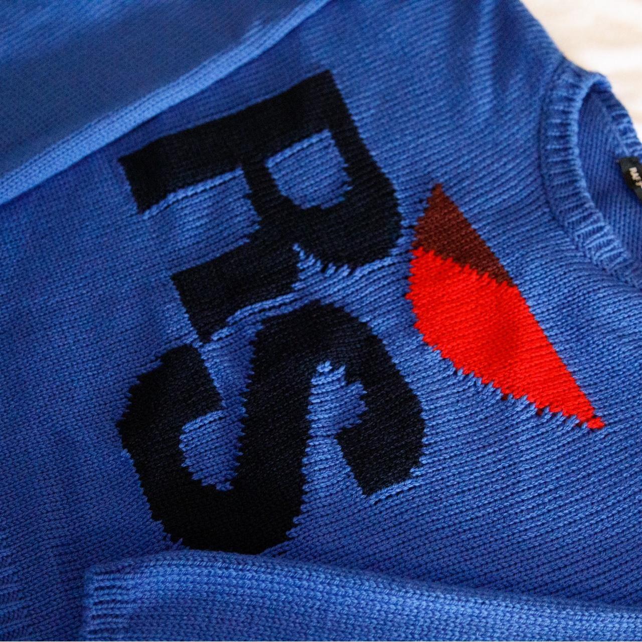 Raf Simons RS Knit Size Medium Blue 9/10 condition,... - Depop
