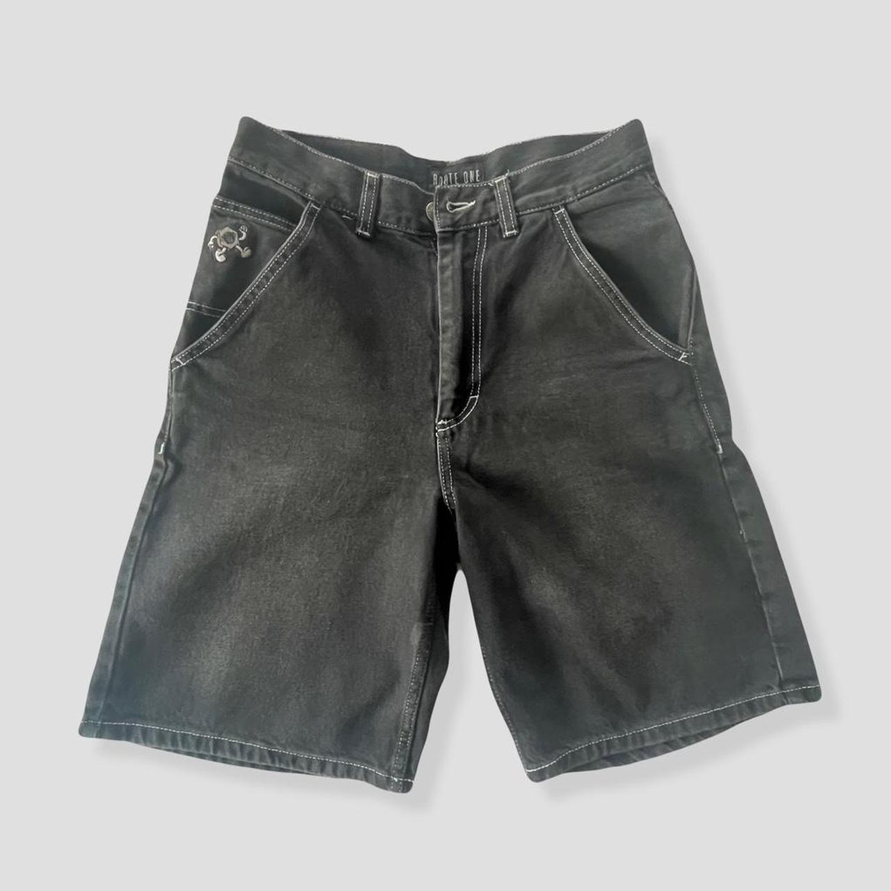 Route One jorts Black colourway Size 28W Worn a... - Depop