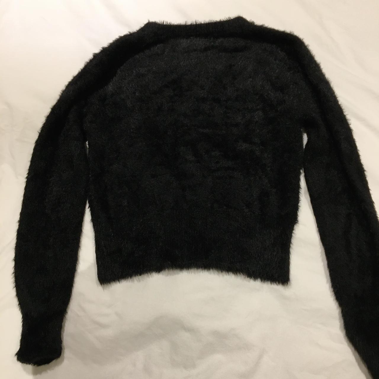Black Zara cropped fuzzy jumper in size M (EU) #zara... - Depop