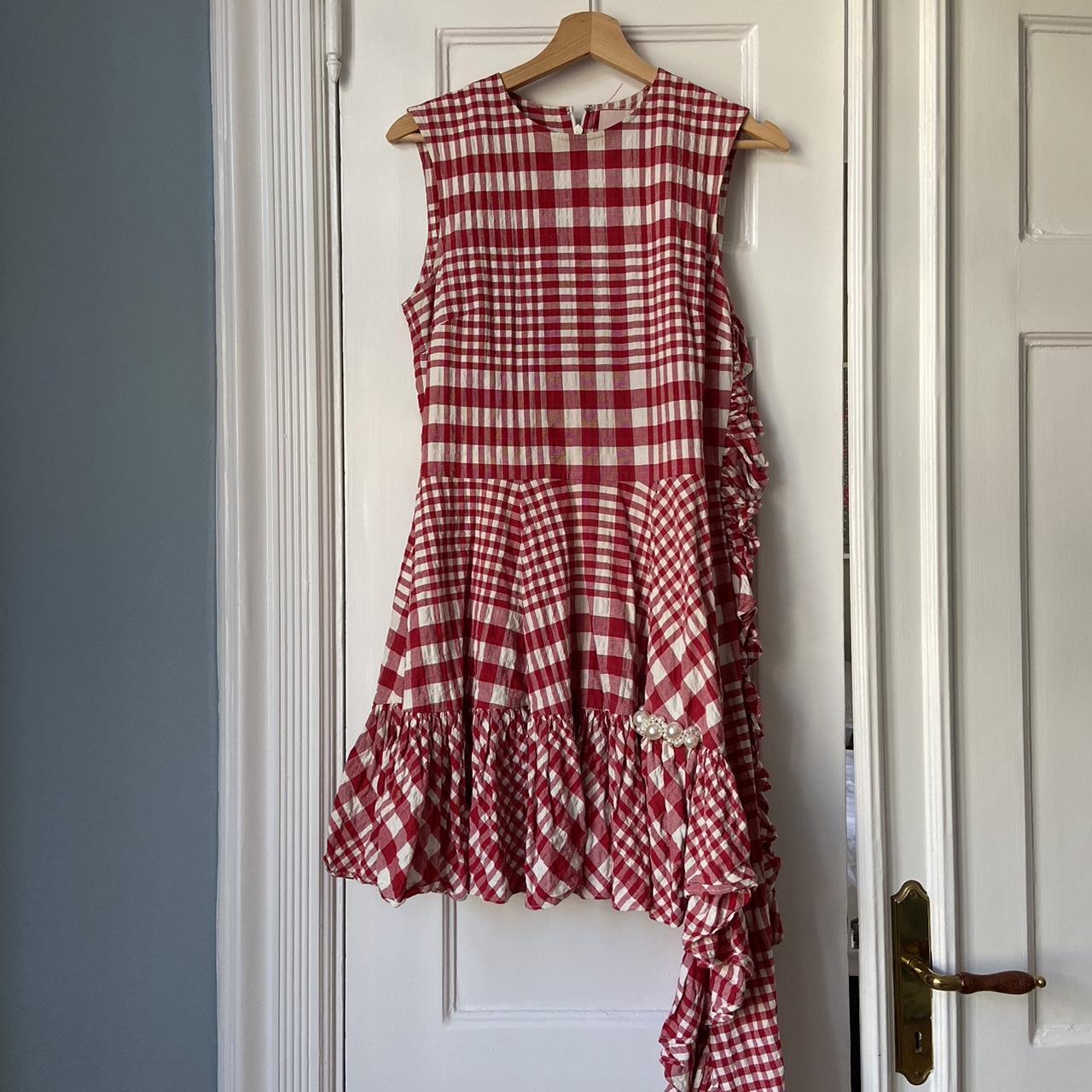 Simone Rocha Women's Red and White Dress | Depop