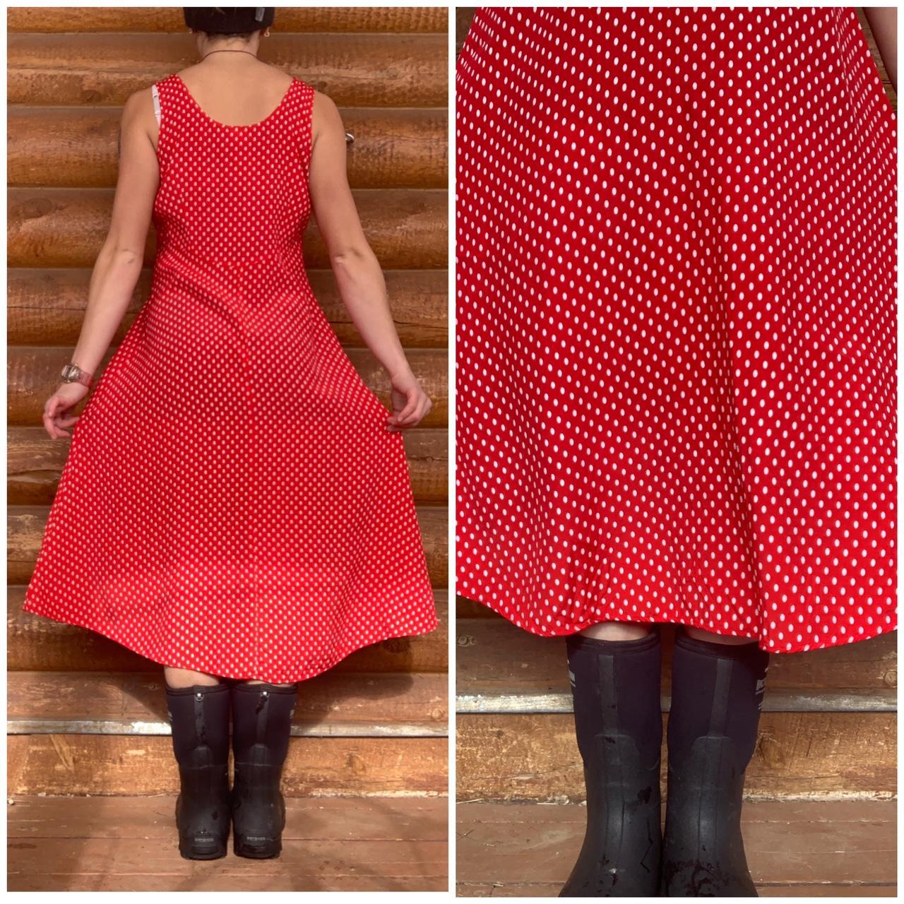 Rabbit Women's White and Red Dress | Depop