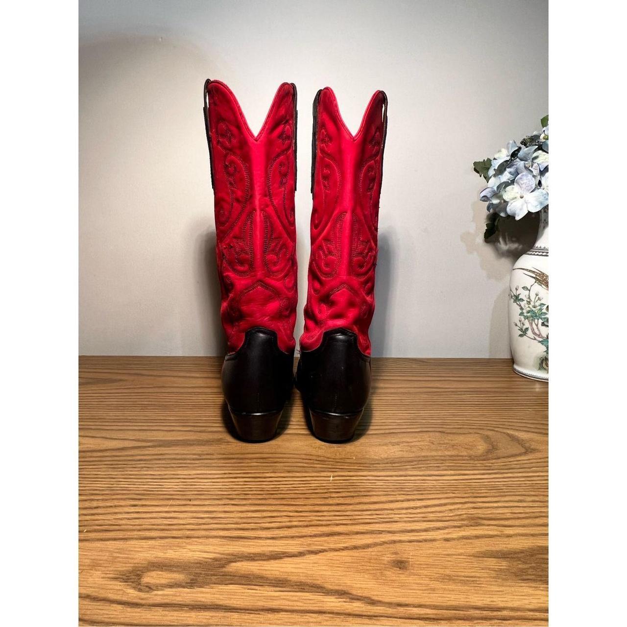 Red and black Nine West cowboy boot| 7 - Depop