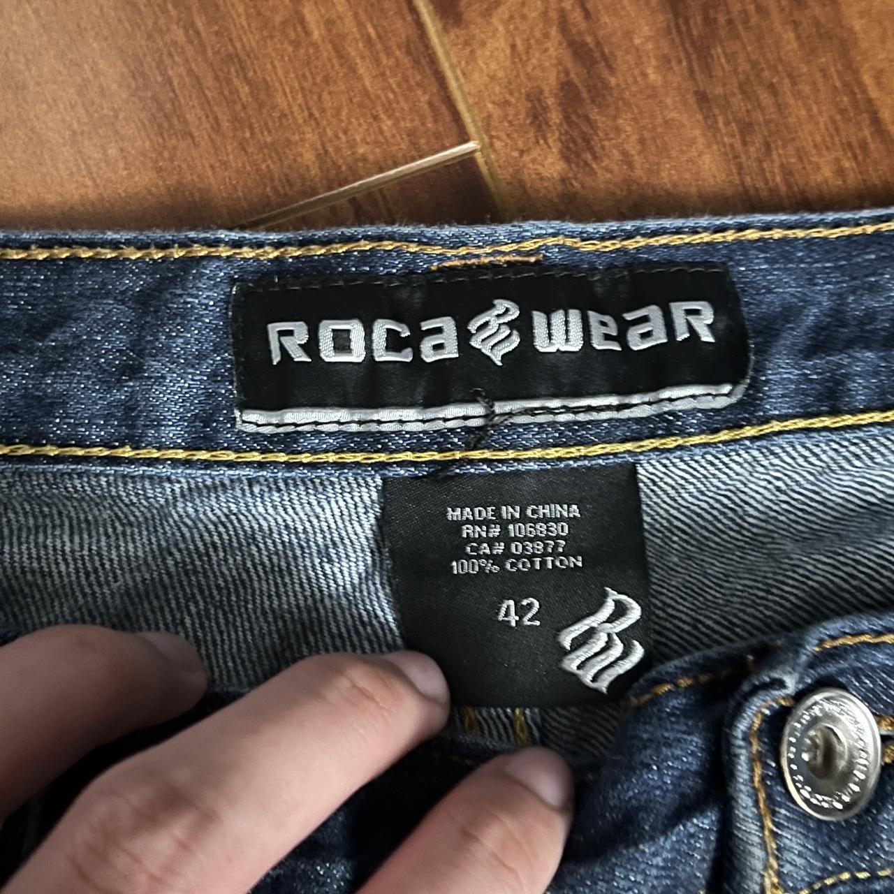 Vintage Distressed Rocawear baggy fit 🛹 Embroided... - Depop