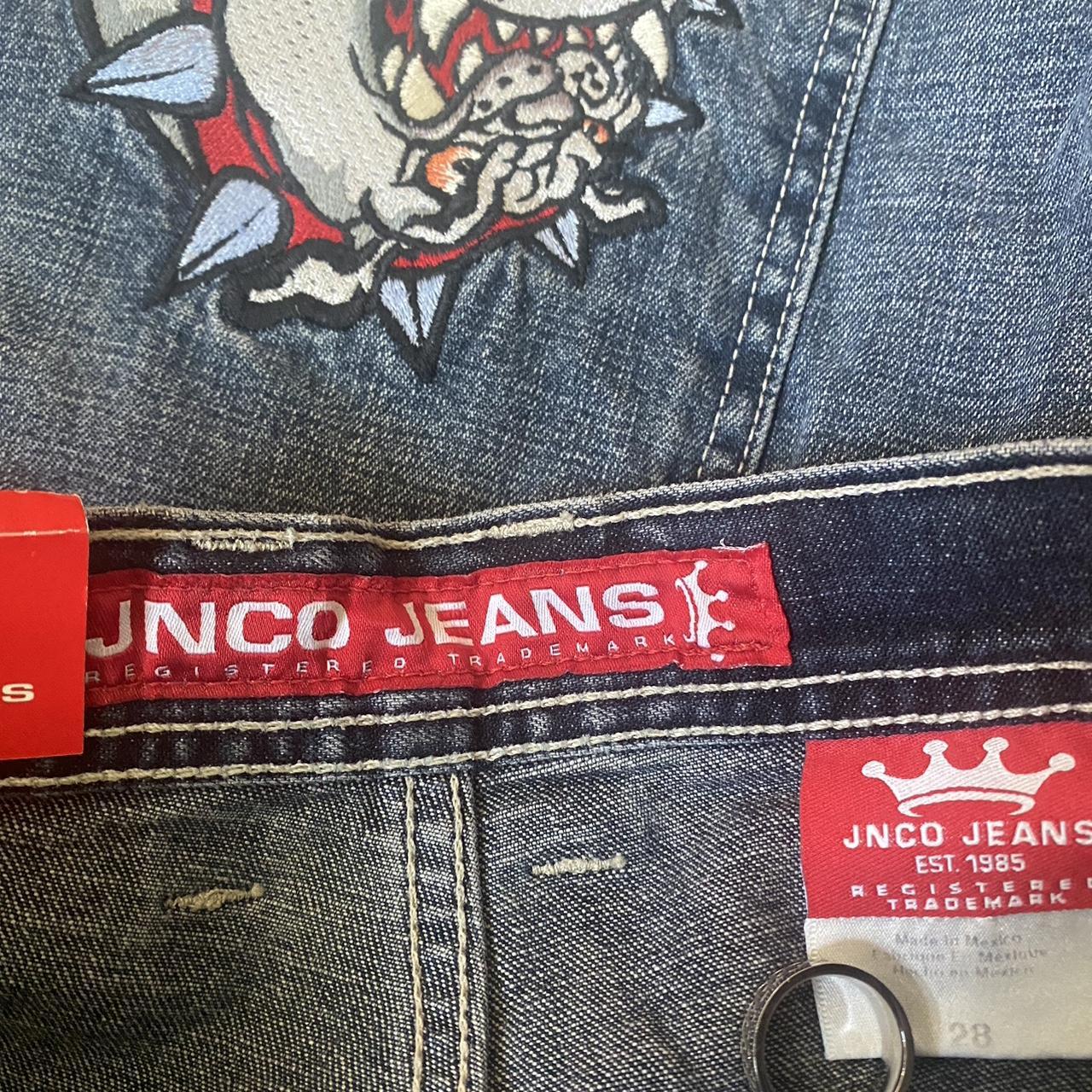Jnco ‘Bull Dog’ Jorts Iconic Jnco embroidery Rare... - Depop