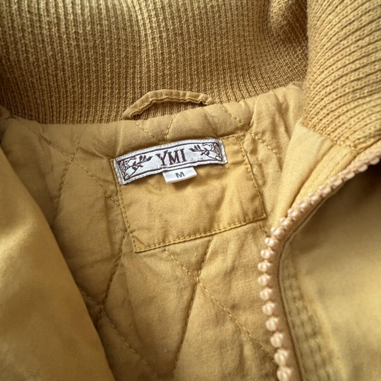 Super cute yellow jacket with quilted liner fabric... - Depop