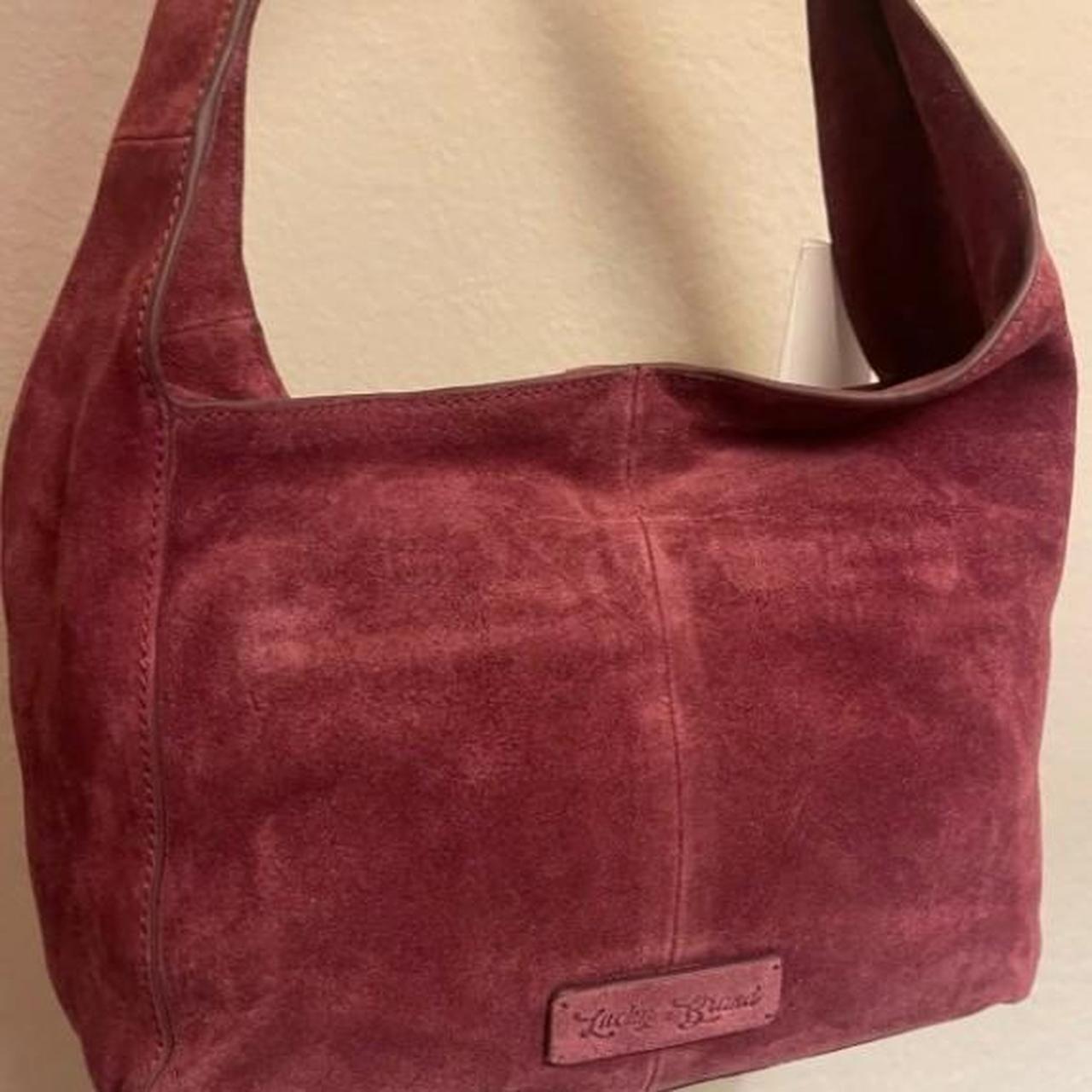NWT Lucky Brand Suede mauve Hobo Bag - Depop