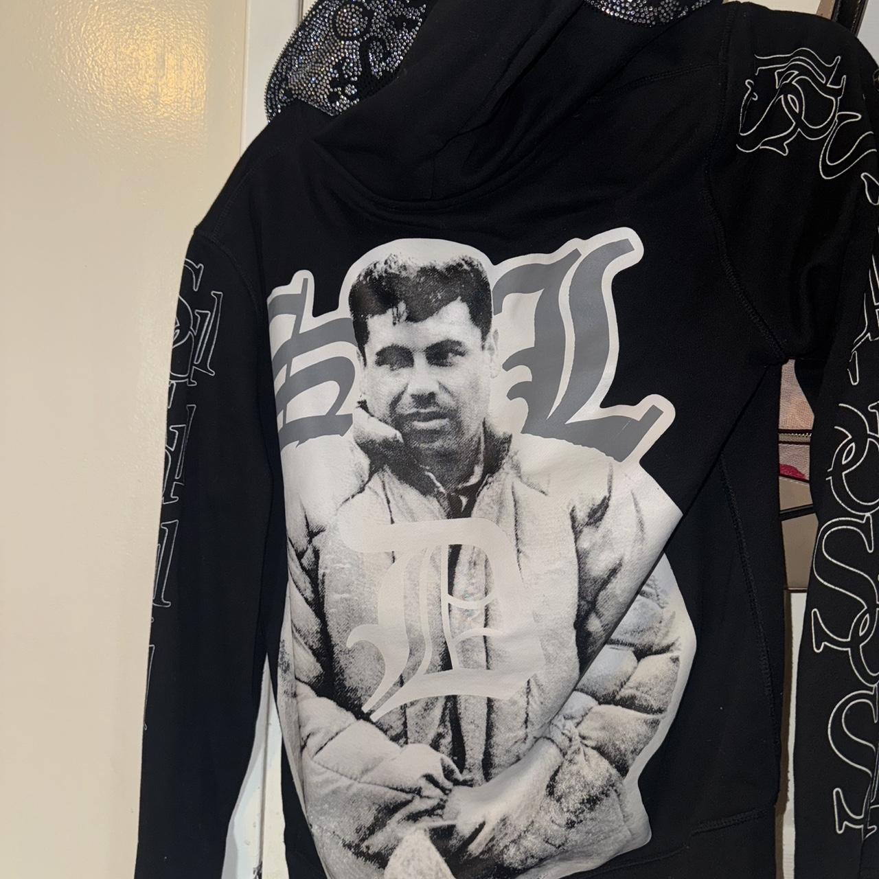 Skysdalimit el chapo rhinestone full zip up hoodie... | Depop