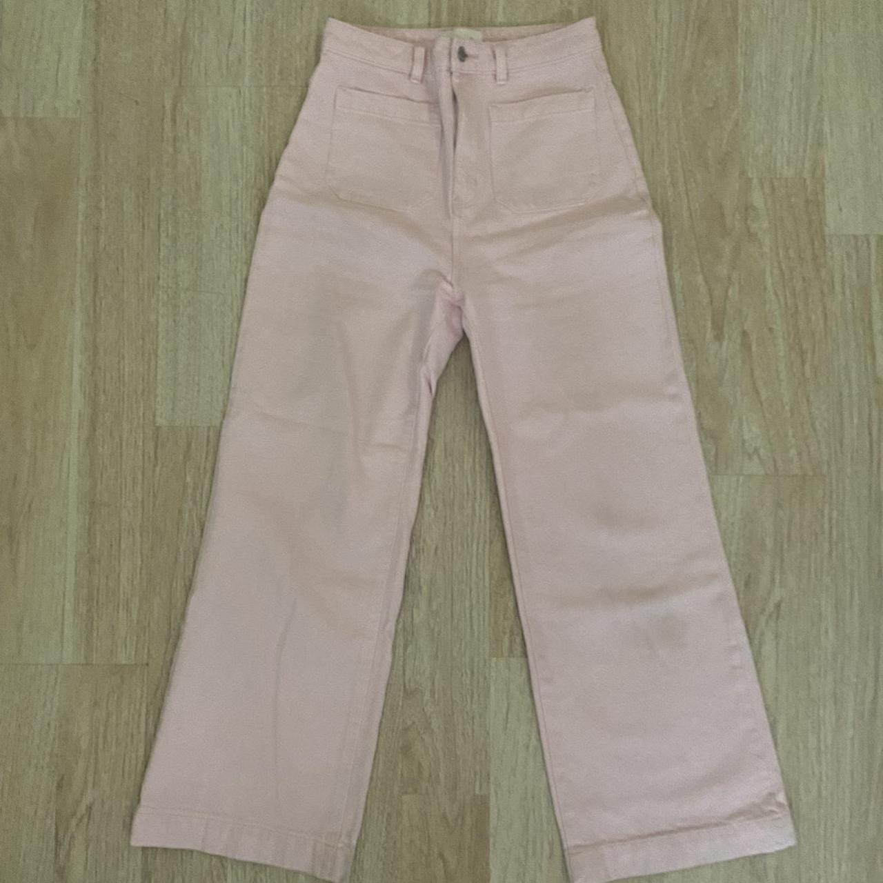 Rollas in light pink. Size 27 high rise wide leg... - Depop