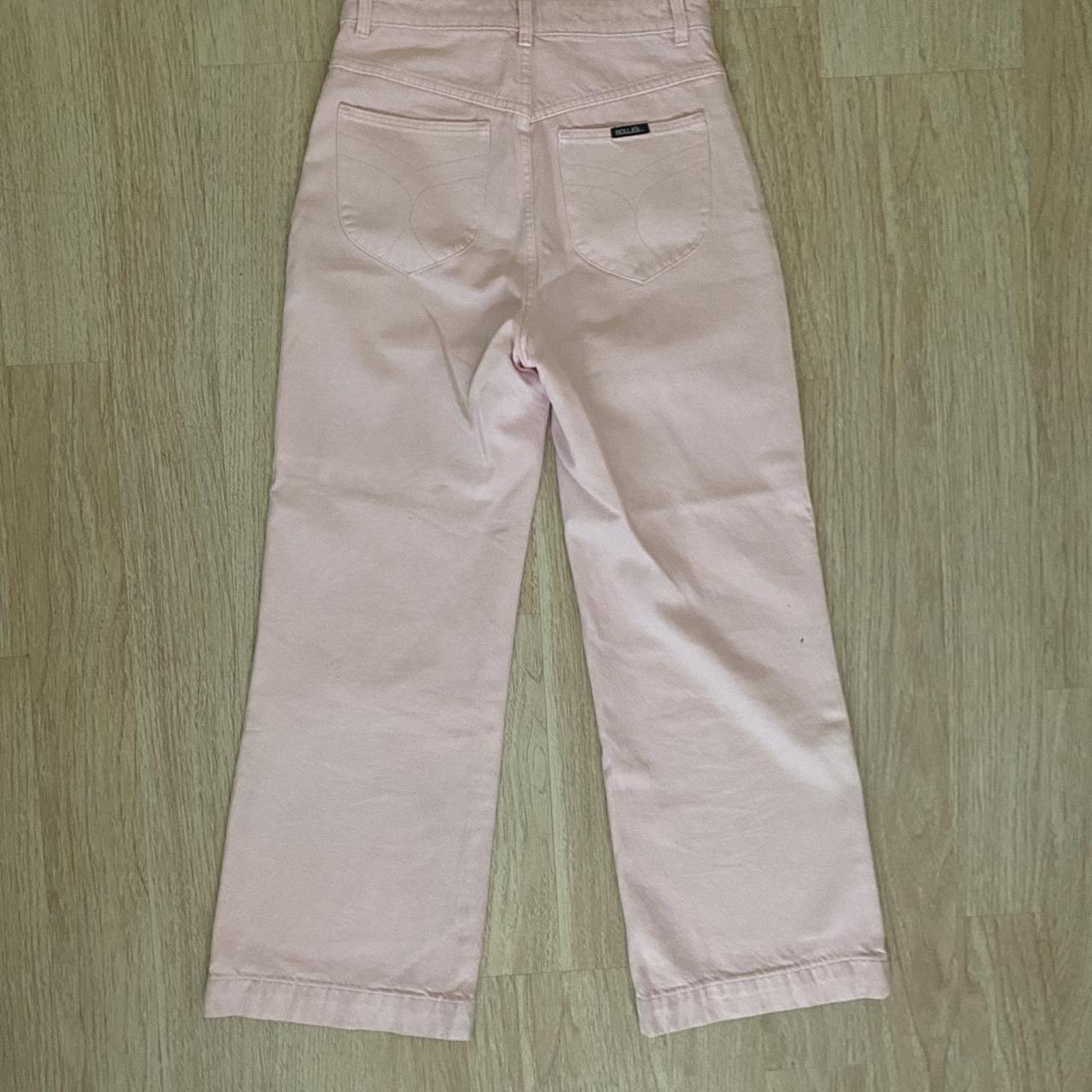 Rollas in light pink. Size 27 high rise wide leg... - Depop